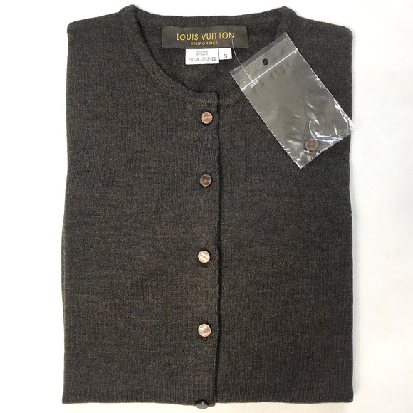Louis Vuitton | Tops | New Authentic Lv Logo Buttons Wool Cardigan ...